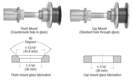 CRL 316 Steel Swivel Combination Fastener for 1/2" to 1-1/16" Glass